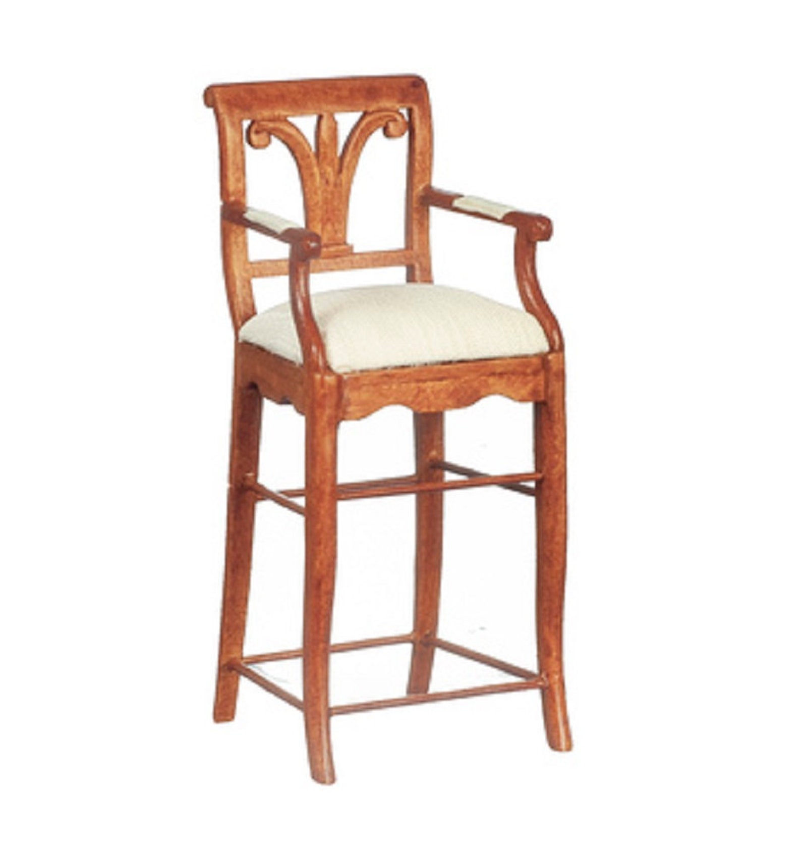 Dolls House Walnut Breakfast Bar Stool High Chair JBM Kitchen Furniture ...