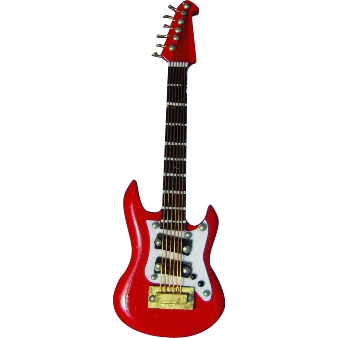Red Washburn Guitar Music Room Instrument 1:12 Scale Dolls House ...