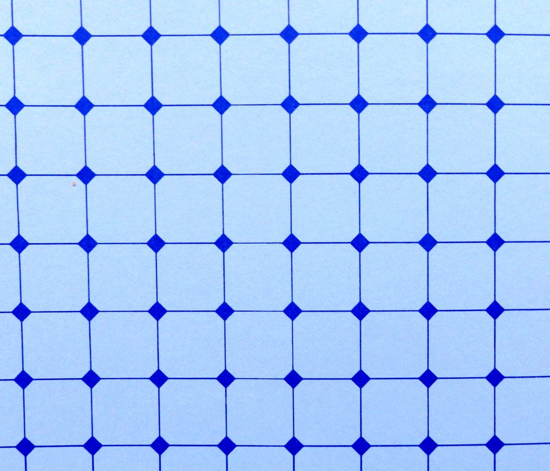 Dolls House Blue on Blue Tile Effect Paper Miniature 1:12 Scale ...