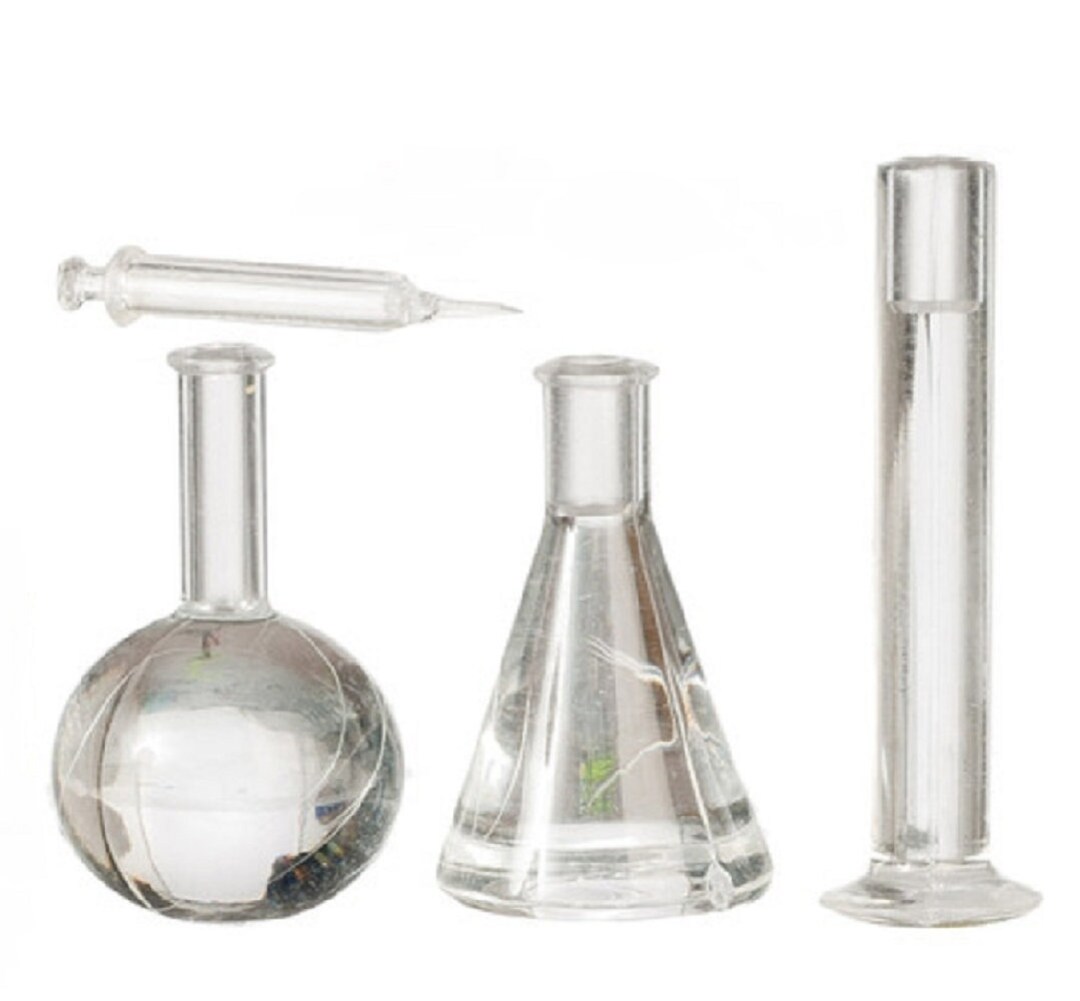Dolls House Test Tube Beaker Injection Set Chemistry Hospital School ...