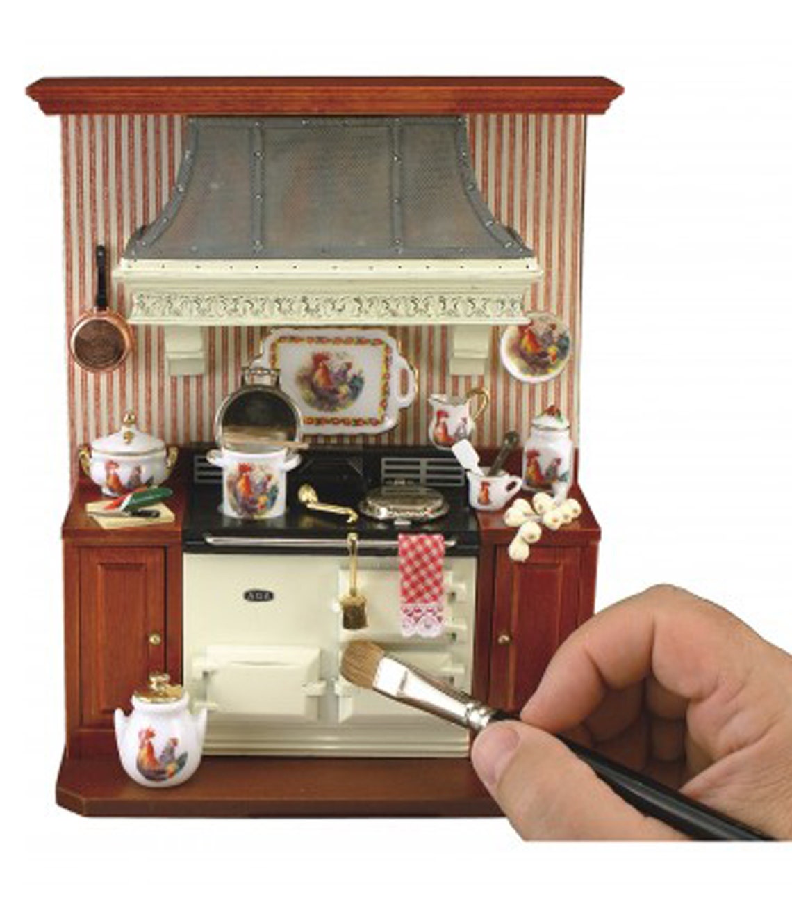 Dolls House Cream Aga Wall Stove With Accessories Reutter Kitchen ...
