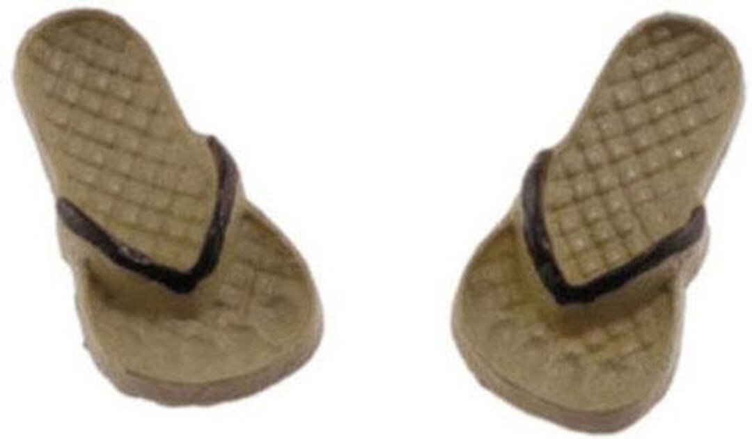 Dolls House Flip Flops Beach Sandals Summer Shoes Brown Beige Clothing ...