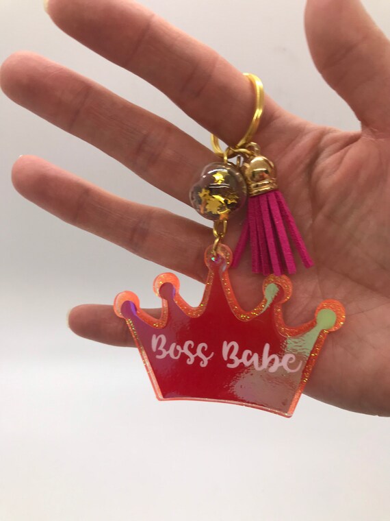 Boss Babe Keychain Crown Key Ring Gift for Her Queen - Etsy