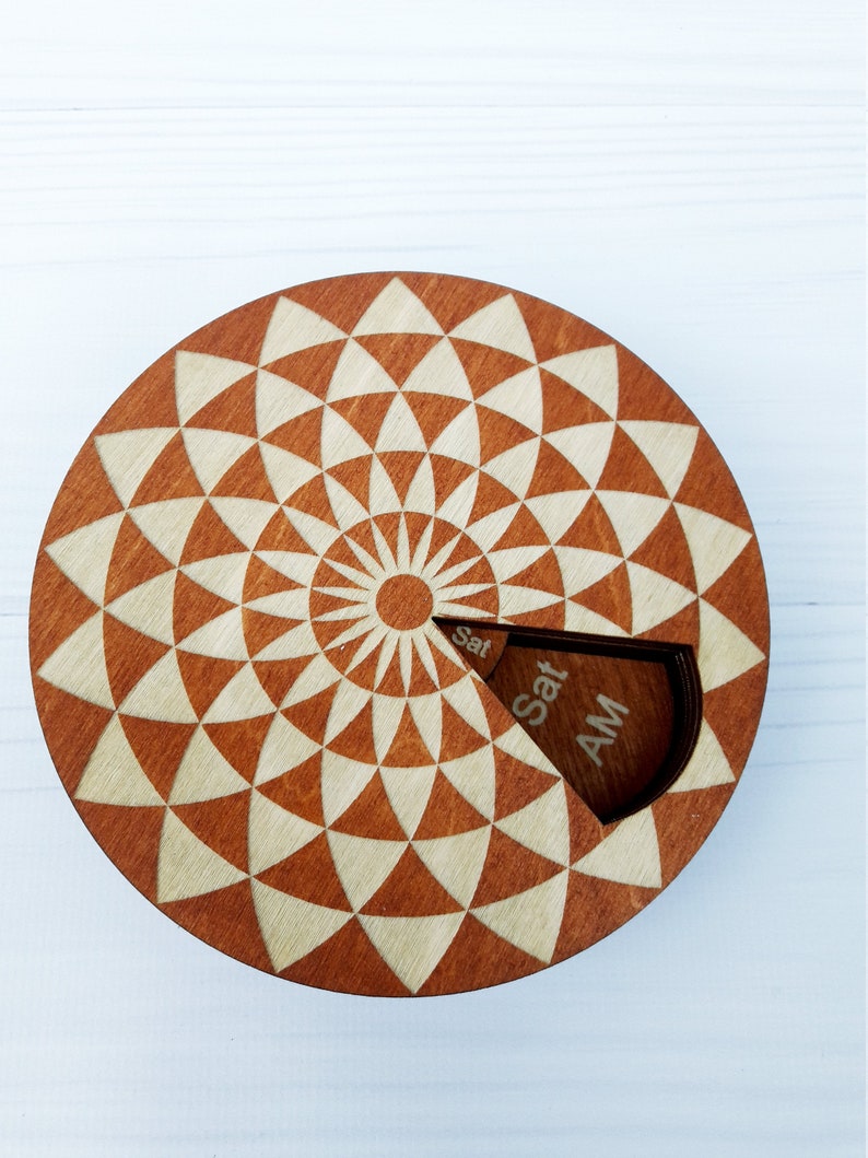 Wooden pill box 7 day Vitamin box 7 Day pill box Pill | Etsy