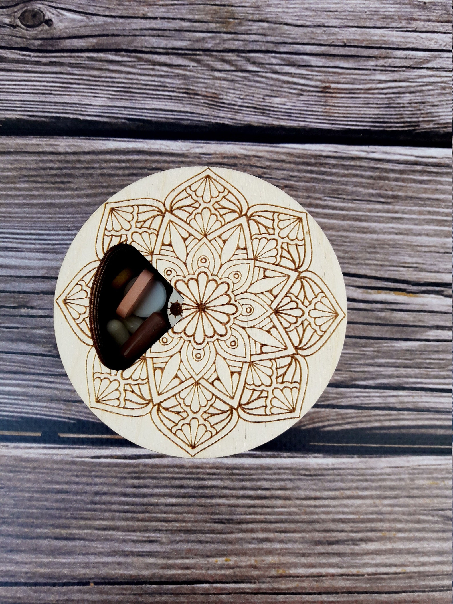 Small Wood Pill Box Cute Pill Box Daily Pill Organizer Wood - Etsy