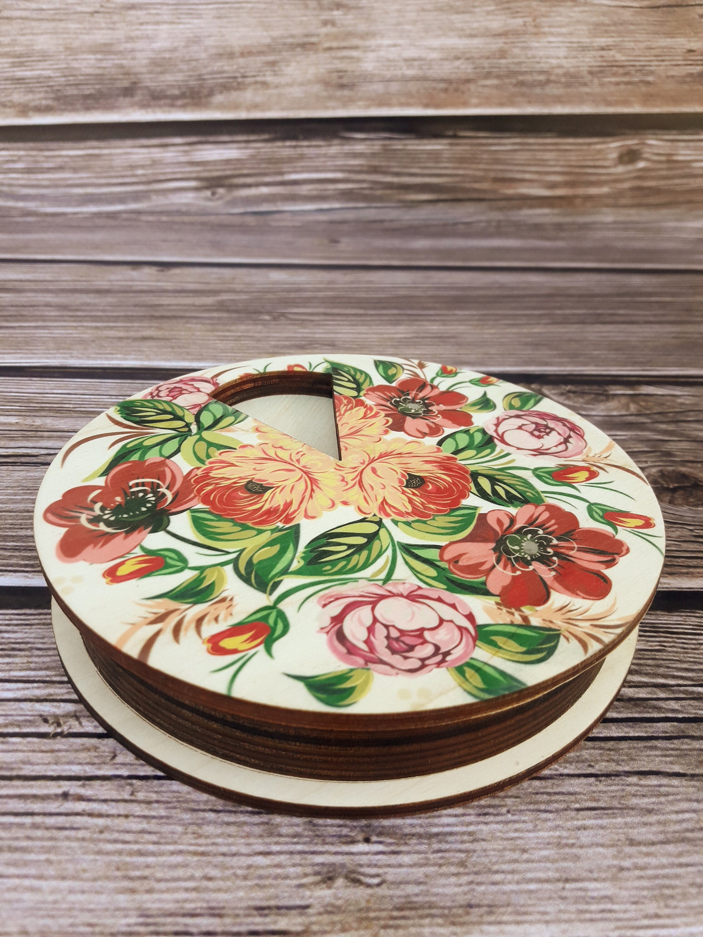 Decorative Pill Box 7 Day Floral Pill Case Wooden 7 Day Pill | Etsy