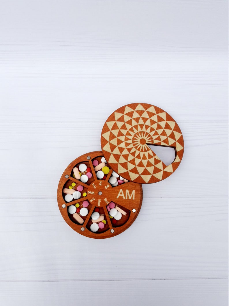 Wooden Pill Box 7 Day Vitamin Box 7 Day Pill Box Pill | Etsy
