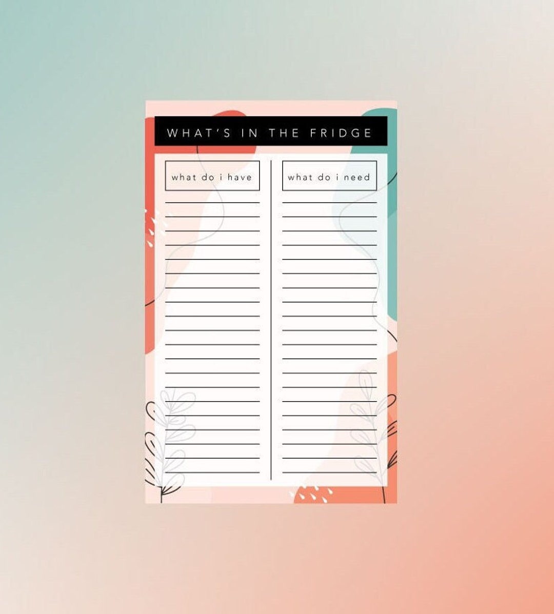 What's in the Fridge Reminder Digital Download - Etsy