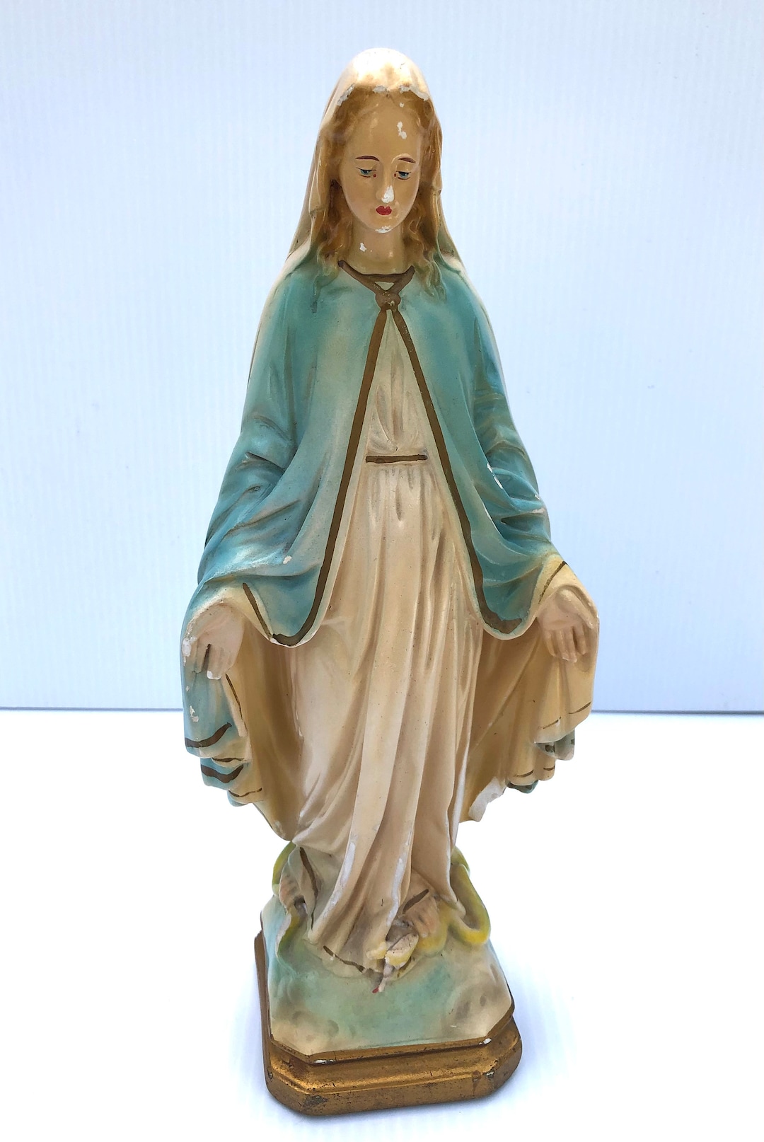 Vintage, Blessed Mother Mary Chalkware Saint, Immaculate Conception ...