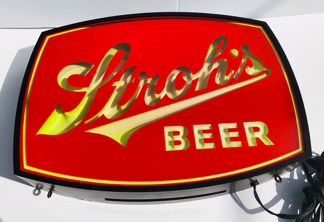 Vintage Large Stroh's Beer Double Sided Lighted Bar Sign - Etsy