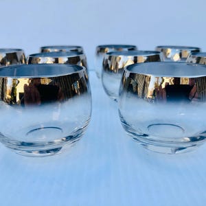 Vintage, Silver Fade, Roly Poly Glasses, Set of 10, MCM Cocktail ...