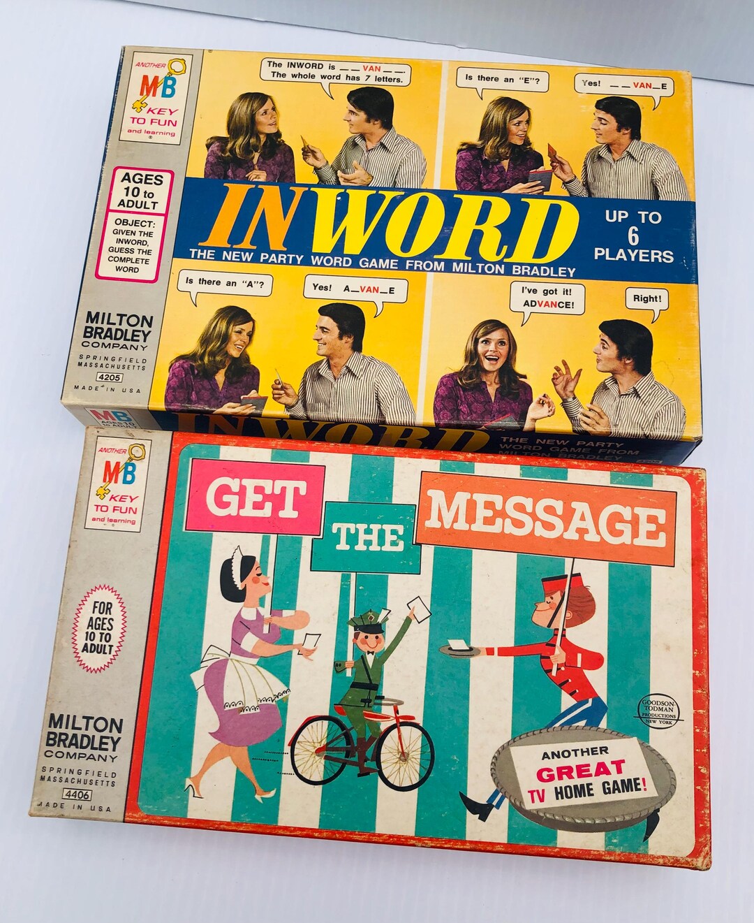 Vintage Milton Bradley Game Set, 1964 Get the Message #4406 & 1972 in ...