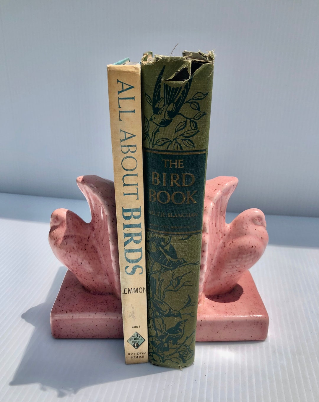 Antique/vintage Pink Pottery Pouter Pigeon Dove Bookends, Rare Art Deco ...