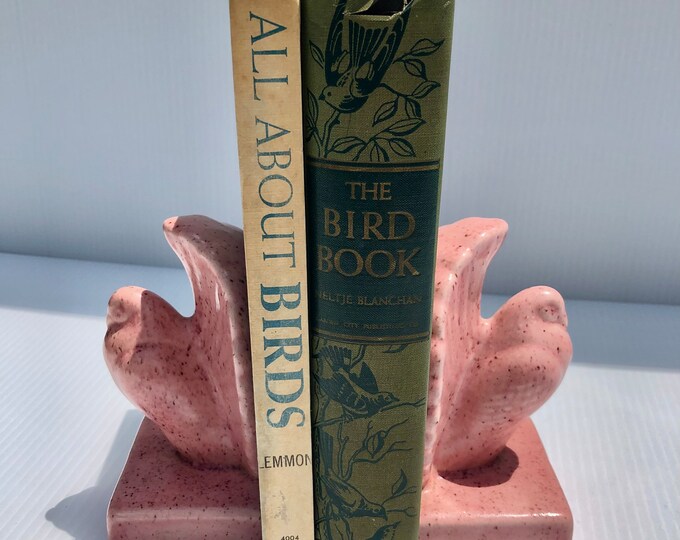 Antique/vintage Pink Pottery Pouter Pigeon Dove Bookends, Rare Art Deco ...