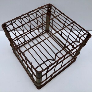 Vintage Metal Bordens Milk Crate, Heavy Rusty Steel Milk Crate ...