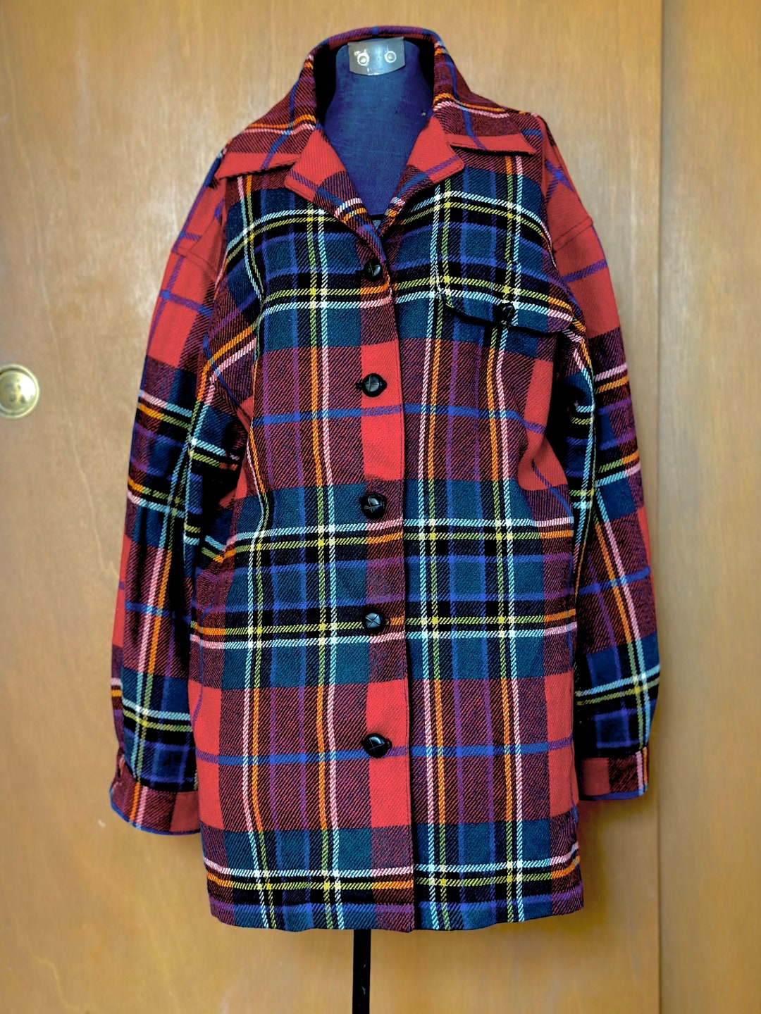 Vintage Talbots Classic, Red Tartan Shirt Jacket, Classic Plaid, Wood ...