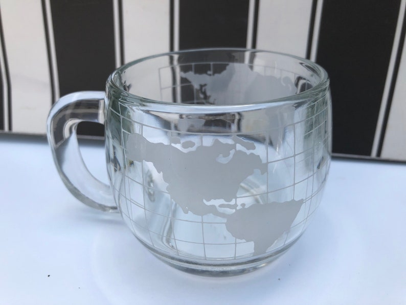 Vintage Nestle Co. Nescafe Etched Grid World Globe Mugs - Etsy