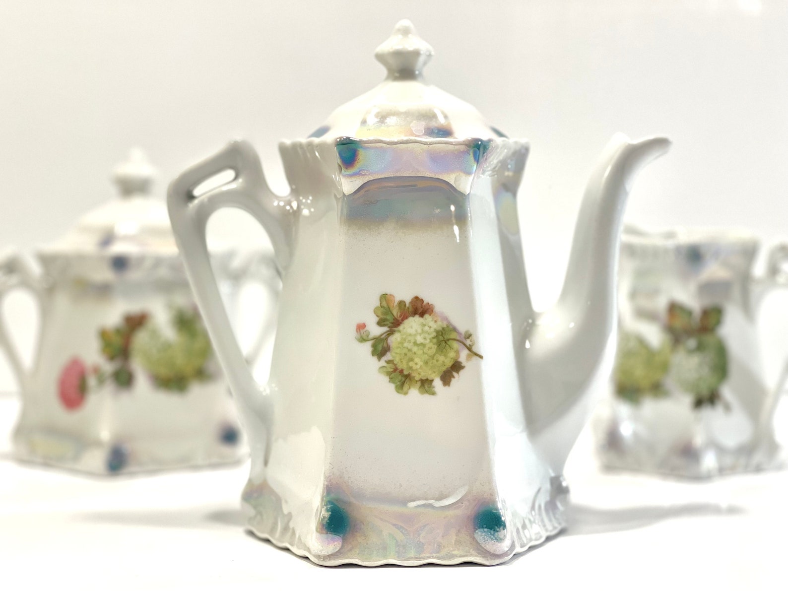 Gorgeous Antique German 1900s Lusterware 5-piece Teapot Sugar - Etsy