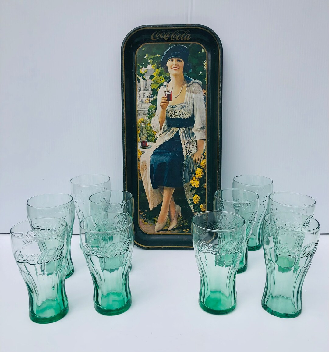 Vintage Coca Cola Beverage Set & Snack Tray, 11 Piece Coca Cola Set, 10 ...