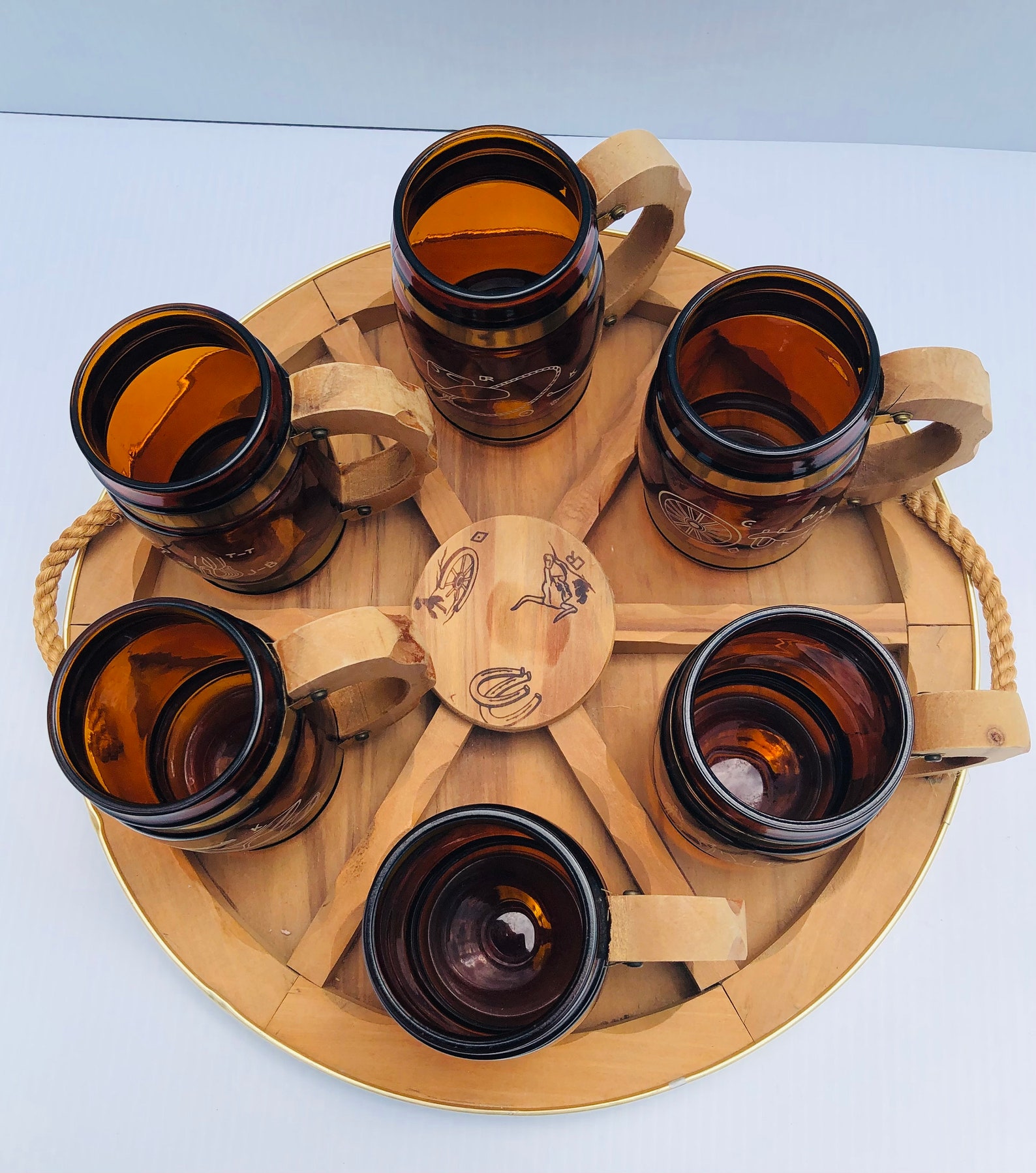 Vintage Siesta Ware 7 Piece Beverage Set, Rare Siesta Ware Western ...