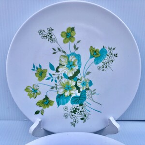 Vintage Turquoise Floral Melmac 38 Piece Dish Set, Eight 4 Piece Place ...