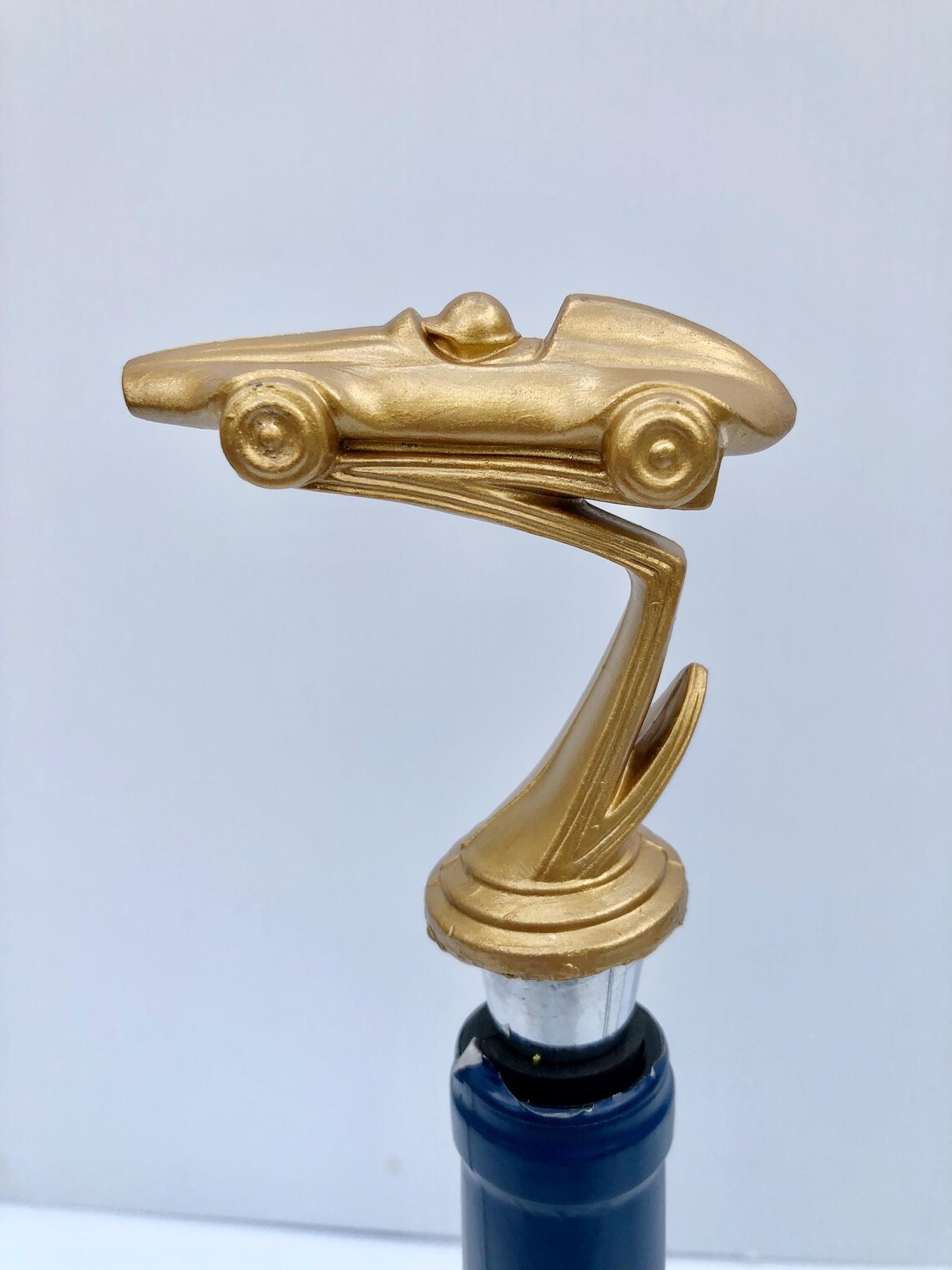 Vintage Race Car Trophy Wine/liquor Topper, Up-cycled, Brass Finish ...