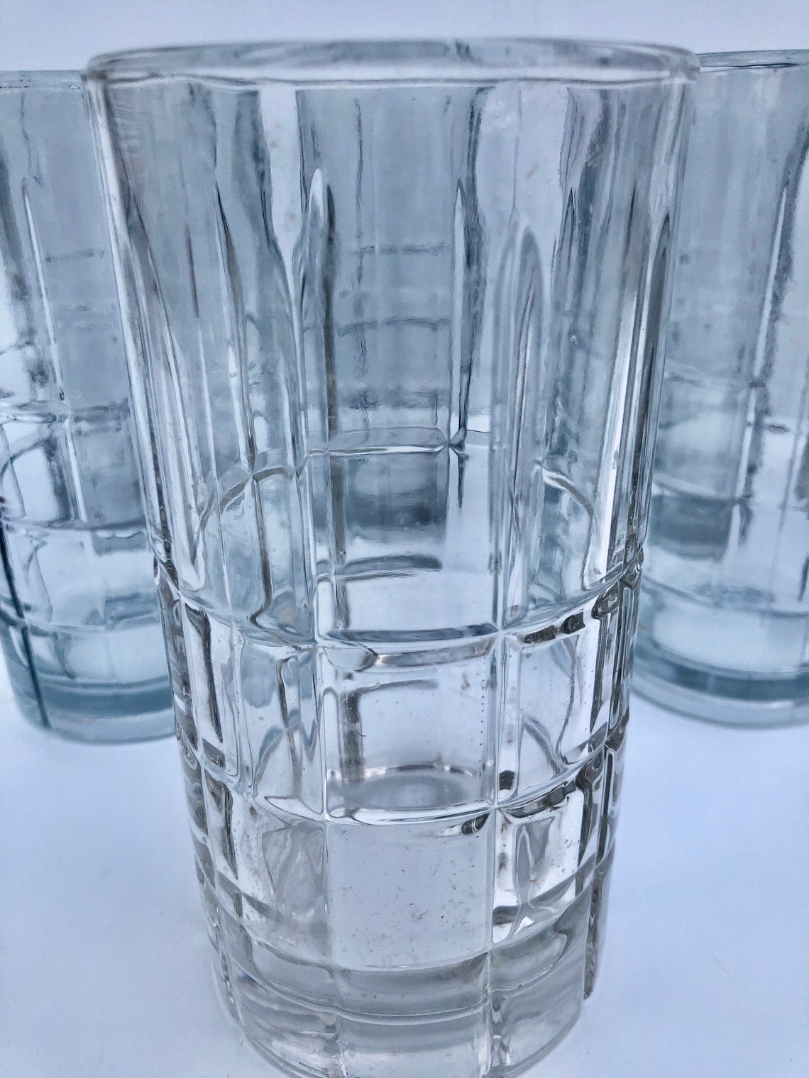 Vintage Anchor Hocking Large Clear Manchester Glasses & | Etsy