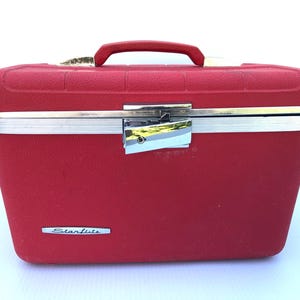 Vintage Red Train Case, Rare Starflite Travel Case, MCM Luggage, Retro ...