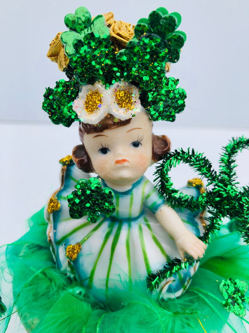 Vintage Ceramic Rare Big Bow Bloomer Girl Figurine Saint - Etsy
