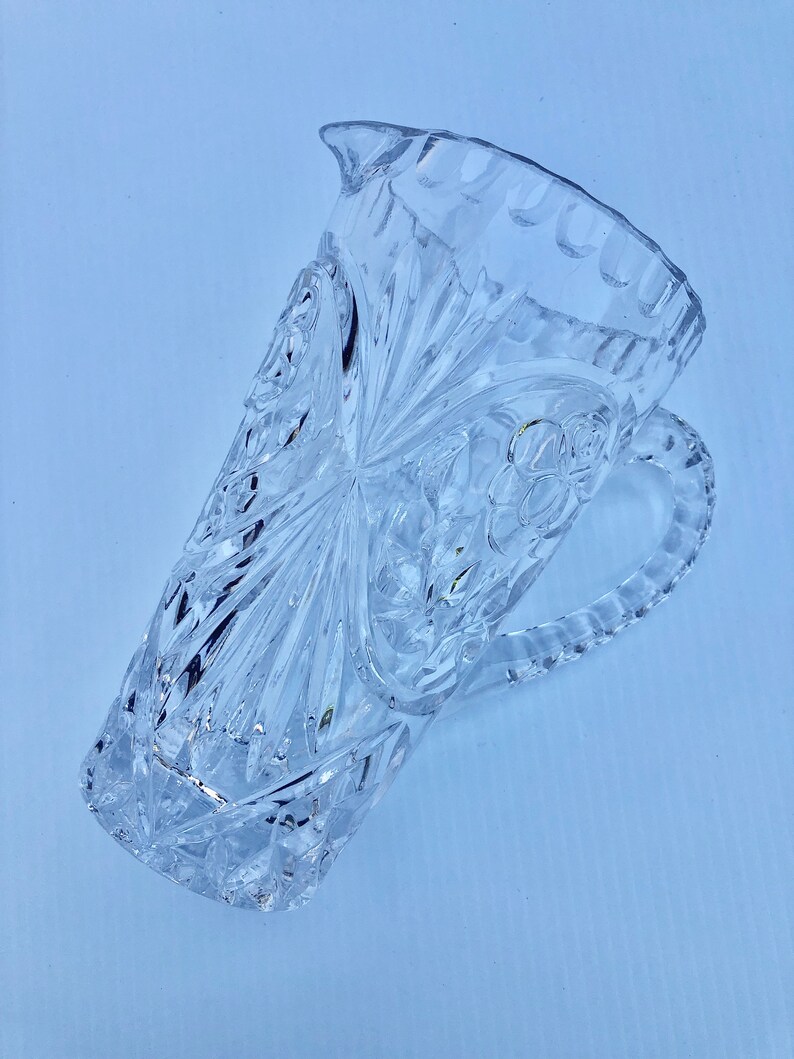 Vintage Cut Glass Pitcher Exquisite Detailed Pitcher With - Etsy