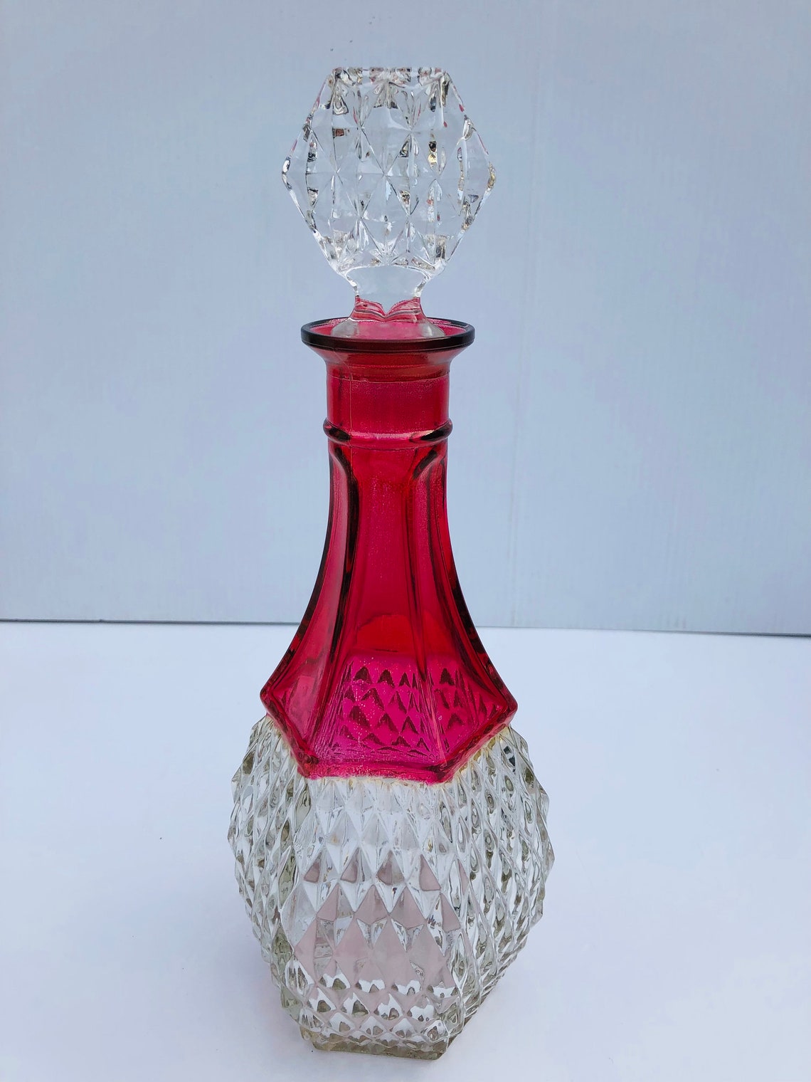 Vintage Indiana Glass Ruby Decanter & Wine Glass 5 Piece Set - Etsy