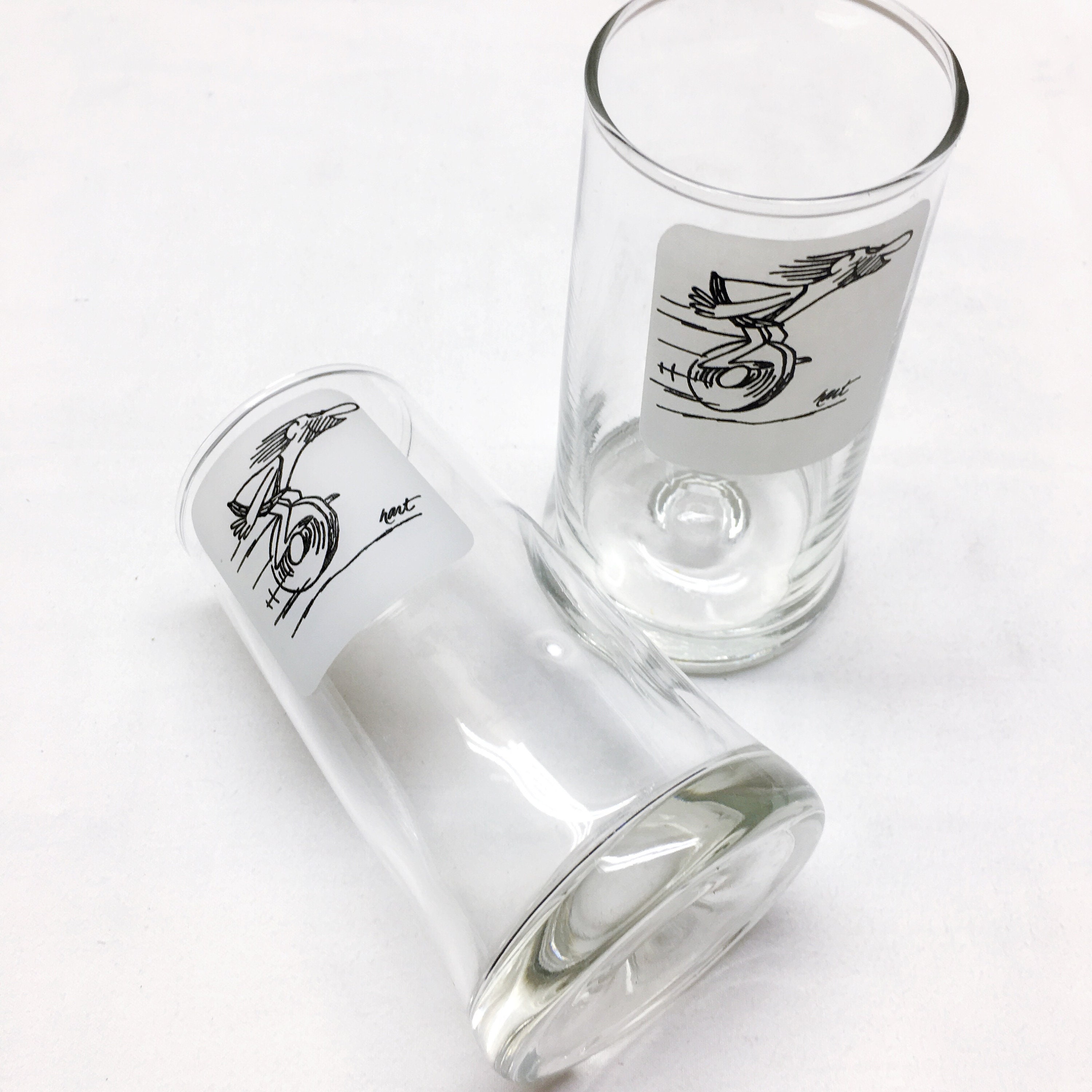 VINTAGE Caveman Cartoon BC Comic Strip Tumbler Glass Set of - Etsy