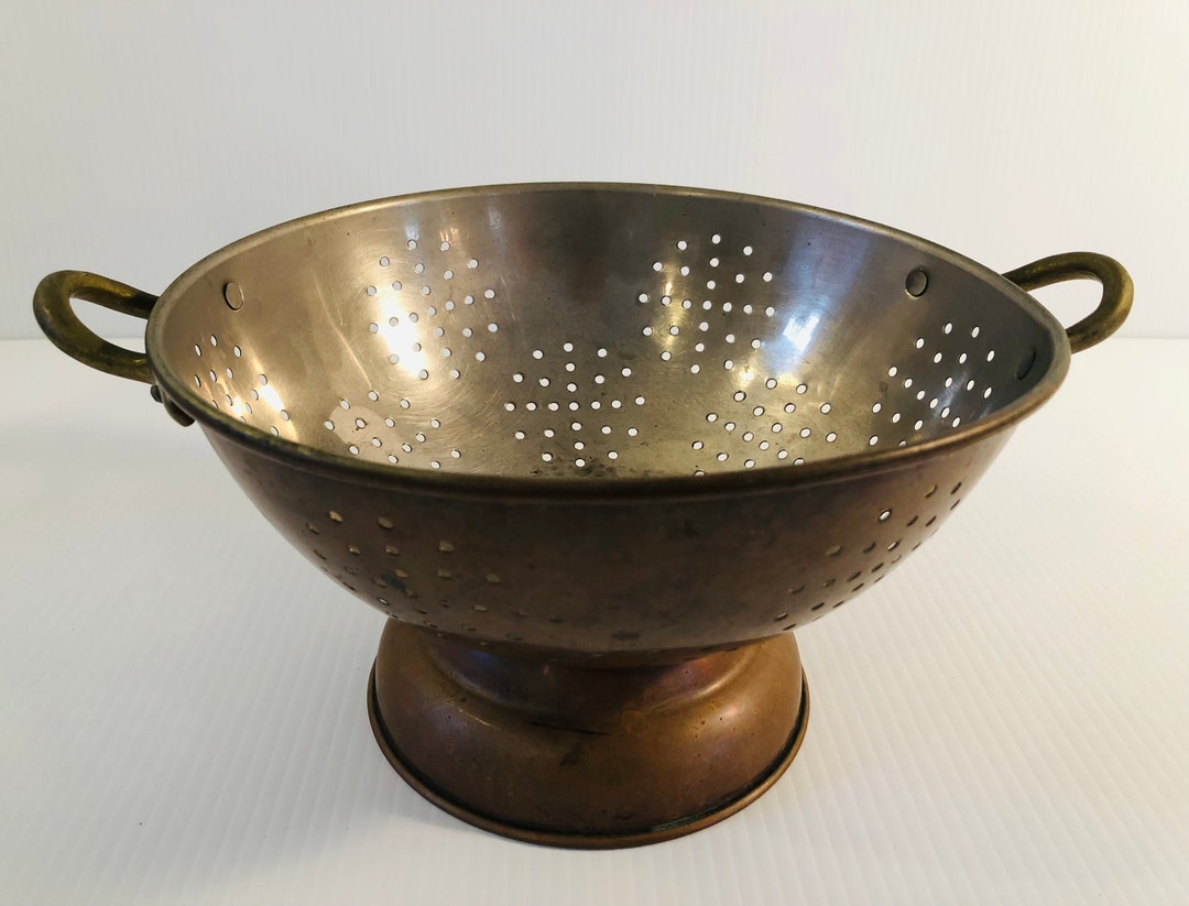 Vintage Marked Solid Copper Colander, Authentic Vintage Kitchen Copper ...