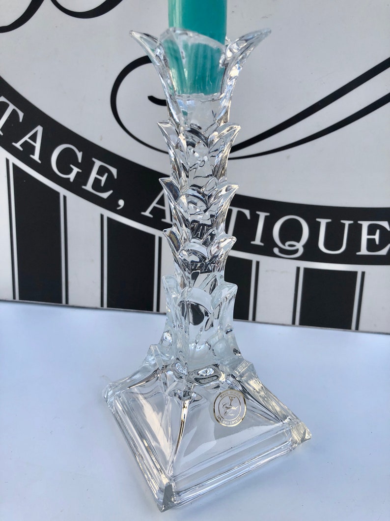 Vintage Heavy Lead Crystal Tall Art Deco Tapered Set of - Etsy