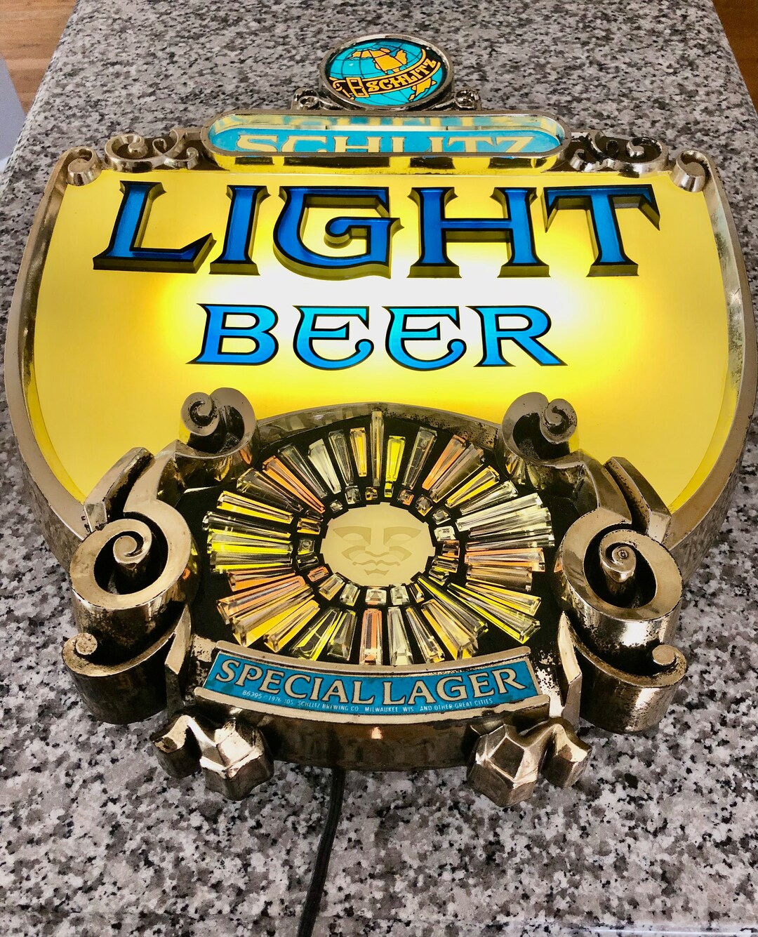 Vintage, 1976, Schlitz Light Beer Special Lager Lighted Advertising ...