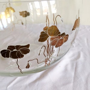 VINTAGE the European Collection Glass Bowl With Etched 12K Gold Flowers ...