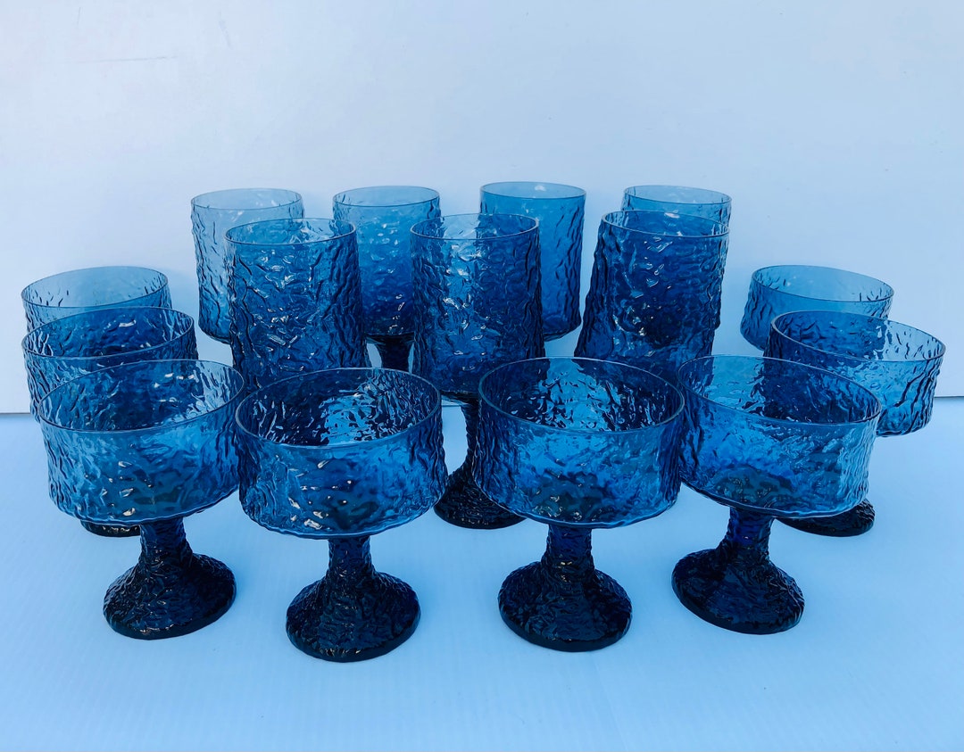 Vintage, Blue Lenox Crystal, Impromptu Goblets & Coupes, Set of 15 ...