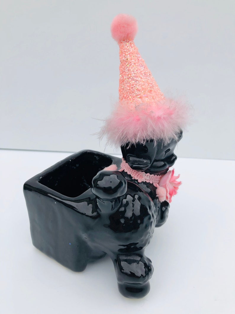 Vintage Poodle Planter Adorable Black Ceramic Poodle - Etsy