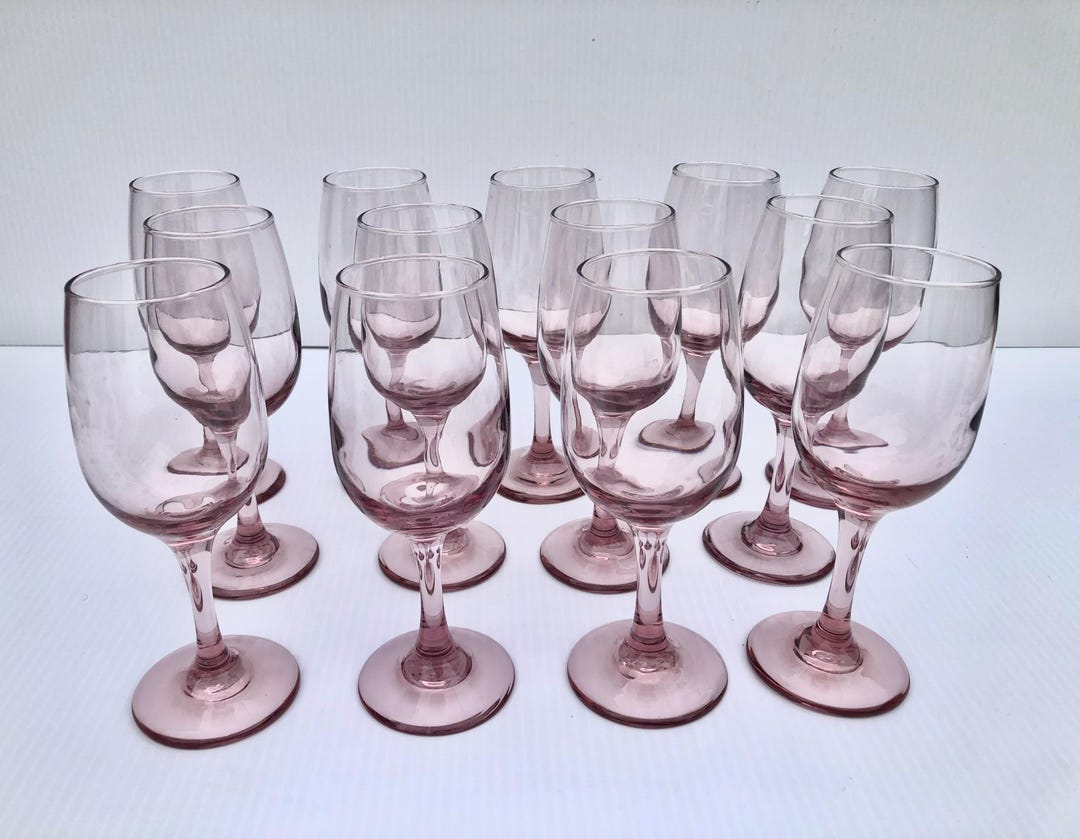 Vintage Plum/pink Libbey Wine Glasses, Set of 13 Wine Goblets, Plum ...