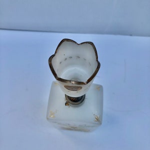 Antique Bristol Bottle With Crown Shape Stopper, Victorian Vanity Perfume Bottle, Rare Frosted ...