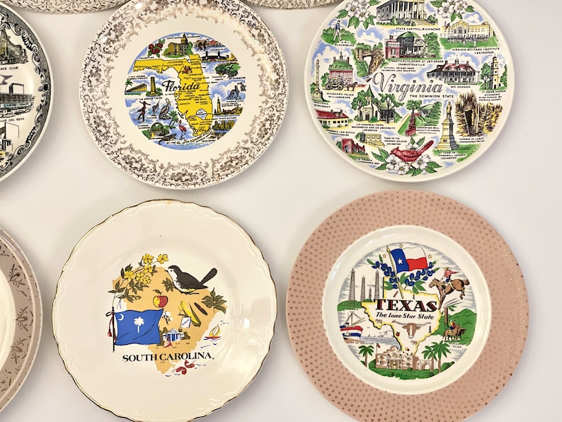Vintage Souvenir Collectible State Plates S-W D.C. Reno - Etsy