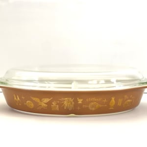 Vintage 1960s 1-1/2 Qt. Pyrex Early American Divided Casserole Dish ...