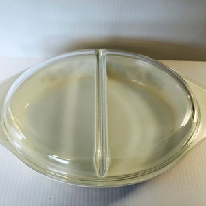 Vintage Pyrex Divided Dish With Divided Lid Cover, Gold Acorn Pattern ...
