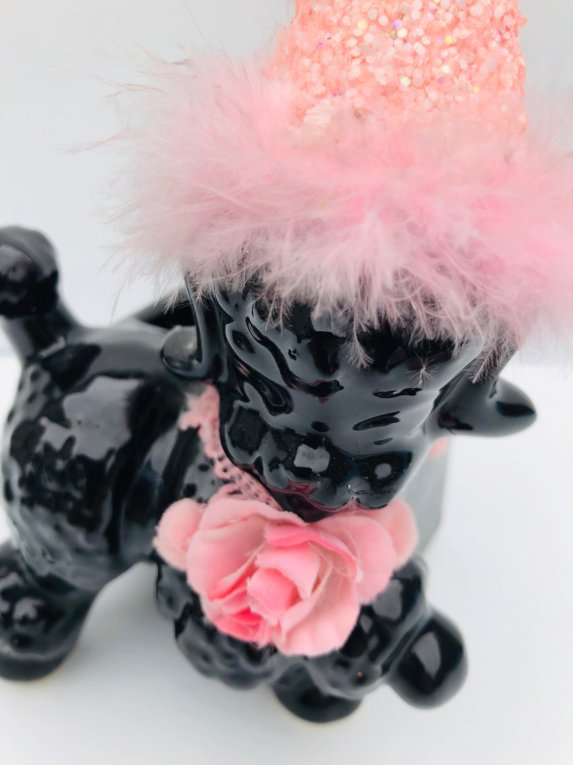 Vintage Poodle Planter Adorable Black Ceramic Poodle | Etsy