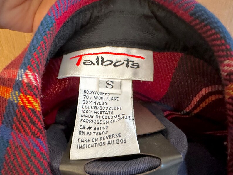 Vintage Talbots Red Tartan Wool Blend Shirt Jacket, Oversized Fit S - Etsy