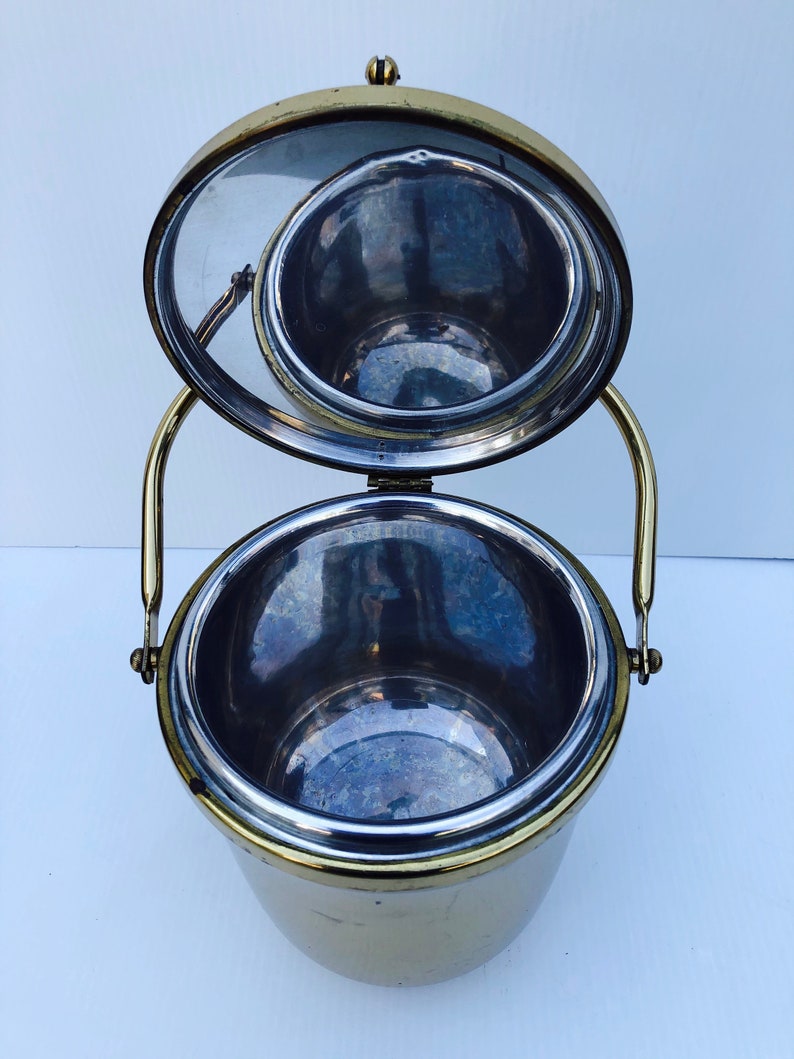 Vintage Brass Ice Bucket With Solid Aluminum Insert Made in - Etsy