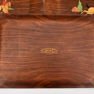Vintage Fox Hunt/equestrian Wooden Trays, Set of 4 Hasko Buffet Serving ...