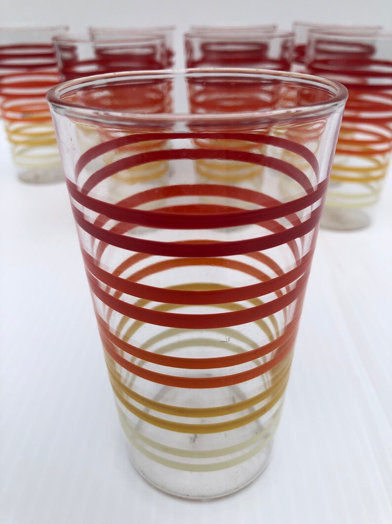 Vintage MCM Beverage Glasses in White Metal Caddy 9 Piece - Etsy