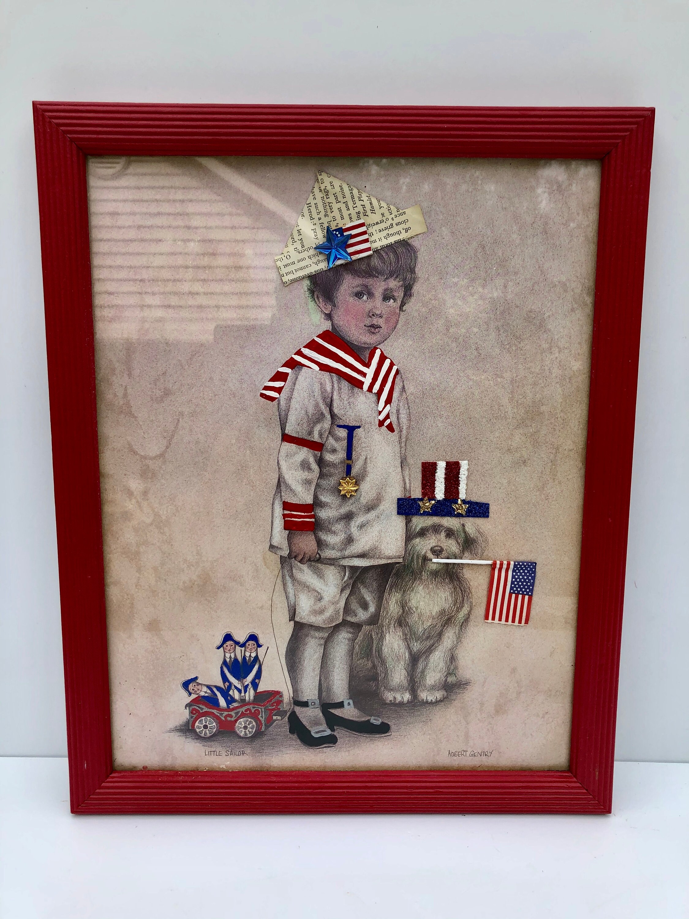 Vintage Robert Gentry Little Sailor Lithograph Up-Cycled | Etsy