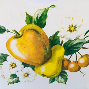 Vintage Decoware Metal Bread Box With Fruit Graphics, Adorable Red ...